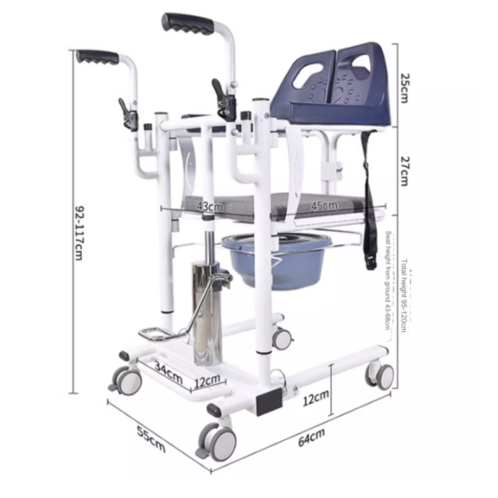 4 in 1 Multifunctional Commode Hydraulic Lifting Transfer Chair ...